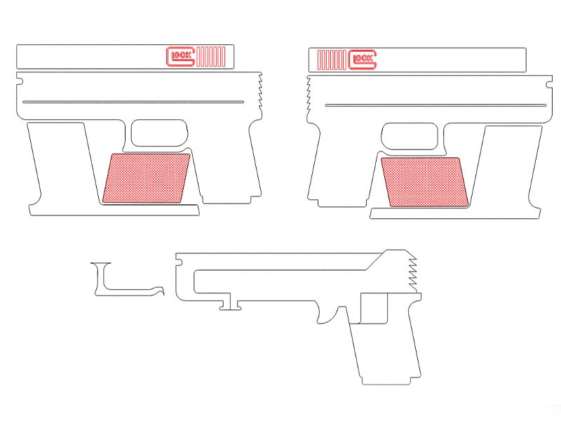 Laser Cut Mechanical Rubber Band Toy Gun Wooden Model Kit | Vectors File