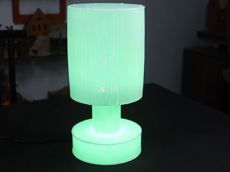 Laser Cut Living Hinges Pattern Acrylic LED Table Lamp Design | Vectors File