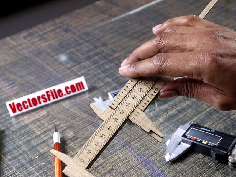 Laser Cut DIY Wooden 3D Puzzle Model Vernier Caliper Project | Vectors File