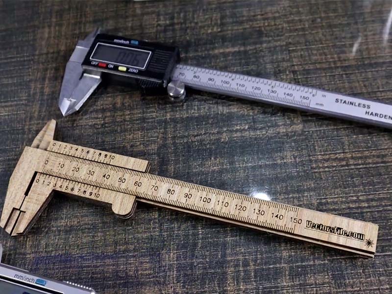 Laser Cut DIY Wooden 3D Puzzle Model Vernier Caliper Project | Vectors File