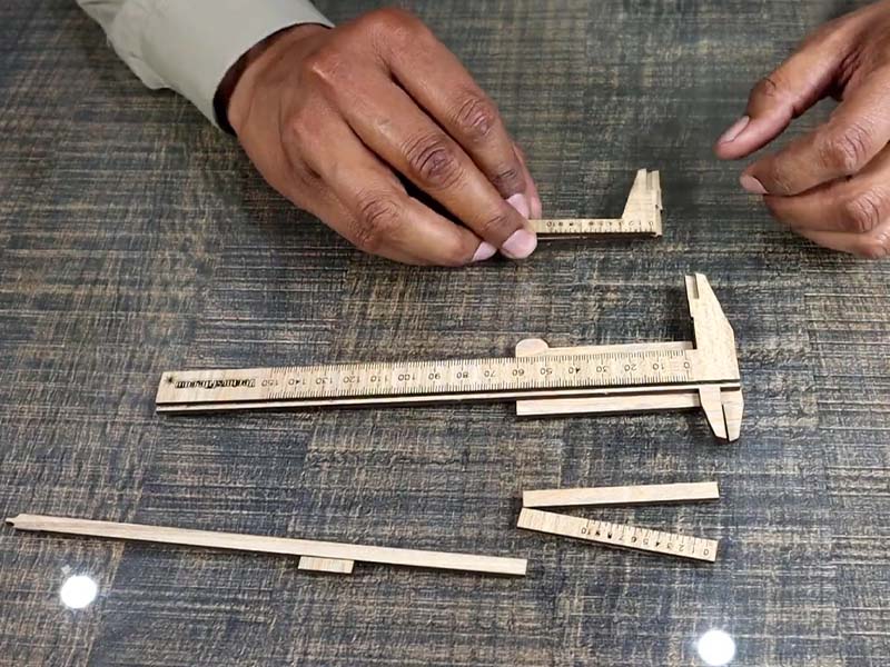Laser Cut DIY Wooden 3D Puzzle Model Vernier Caliper Project | Vectors File