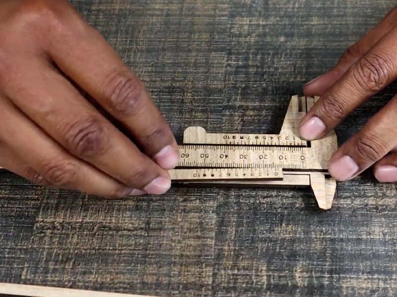 Laser Cut DIY Wooden 3D Puzzle Model Vernier Caliper Project | Vectors File