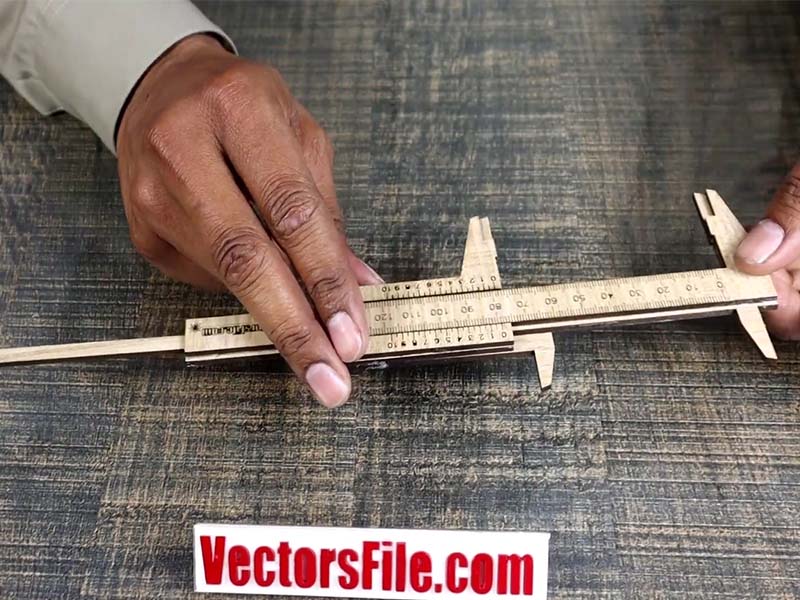 Laser Cut DIY Wooden 3D Puzzle Model Vernier Caliper Project | Vectors File