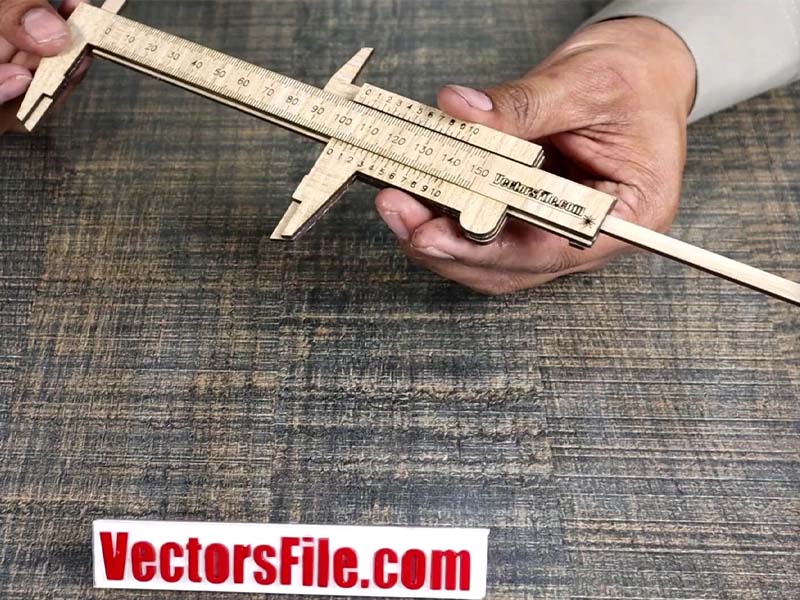 Laser Cut DIY Wooden 3D Puzzle Model Vernier Caliper Project | Vectors File