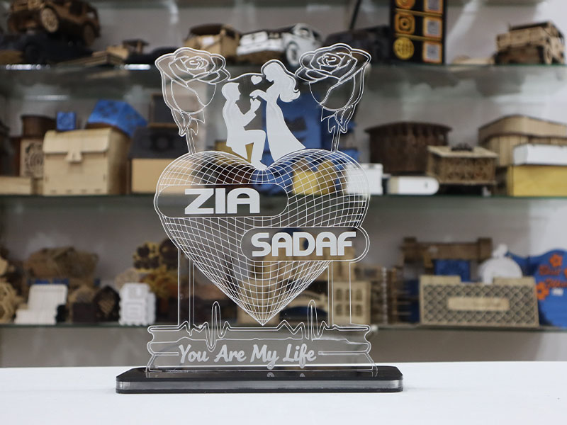 Laser Cut Personalized 3D Illusion Acrylic LED Lamp Design | Vectors File
