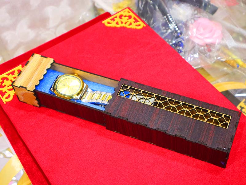 Laser Cut Decorative Wrist Watch Box Wooden Gift Box Idea | Vectors File