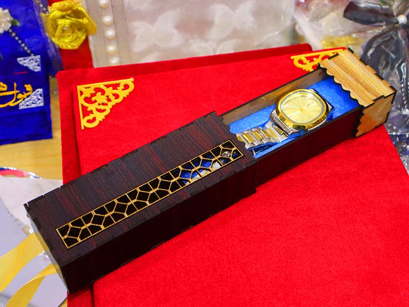 Laser Cut Decorative Wrist Watch Box Wooden Gift Box Idea | Vectors File