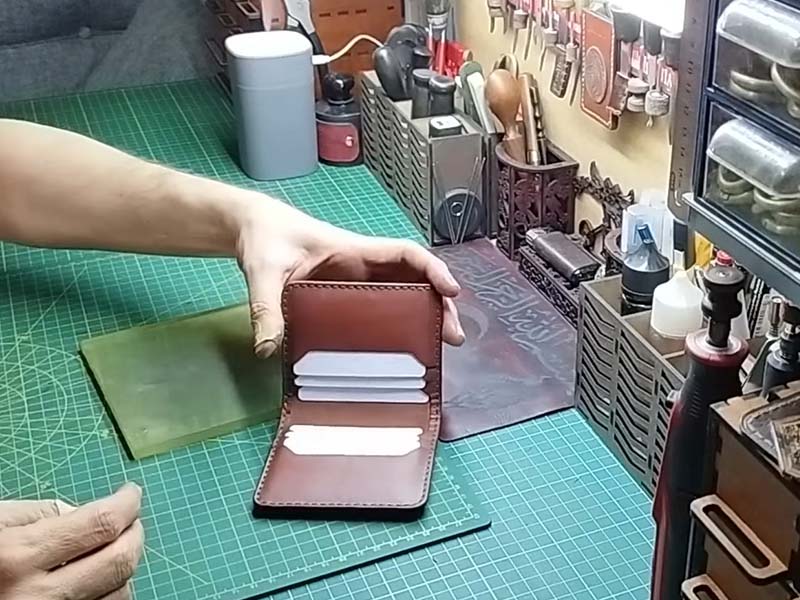 Laser Cut Leather Wallet Hand Stitched Design with Card and Cash ...