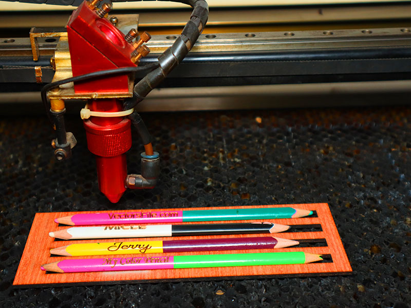 Laser Cut Pencil Wooden Jig for Laser Engraving | Vectors File
