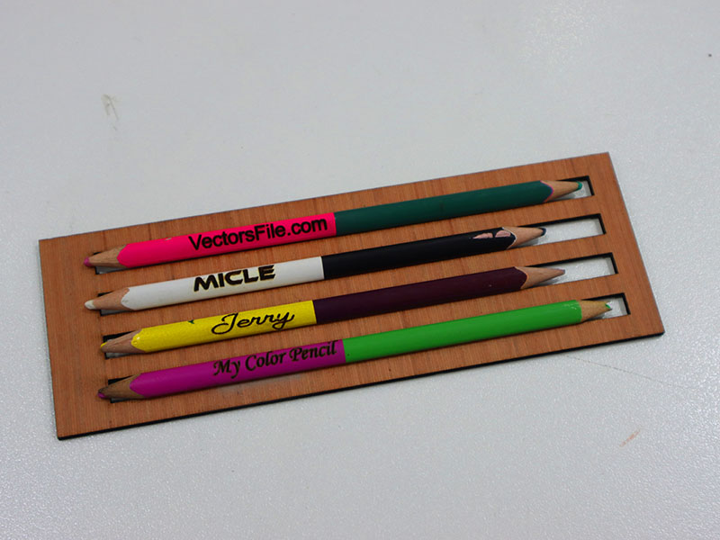 Laser Cut Pencil Wooden Jig for Laser Engraving | Vectors File