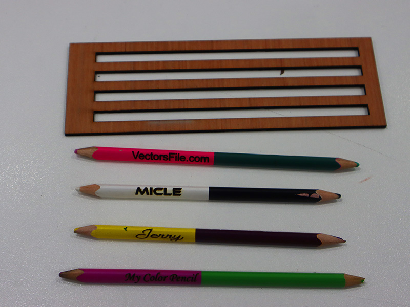 Laser Cut Pencil Wooden Jig for Laser Engraving | Vectors File
