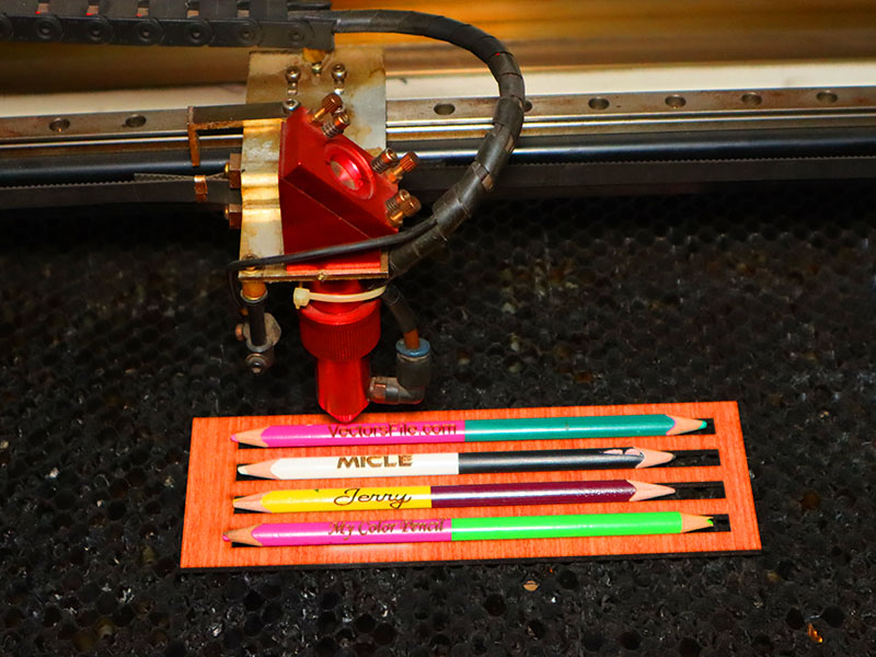 Laser Cut Pencil Wooden Jig for Laser Engraving | Vectors File