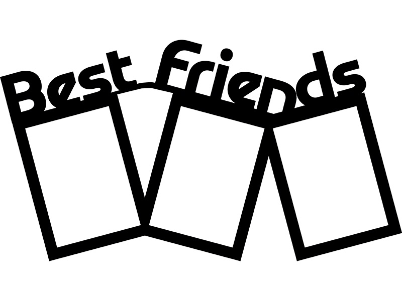 Laser Cut Best Friends Triple Photo Frame | Vectors File