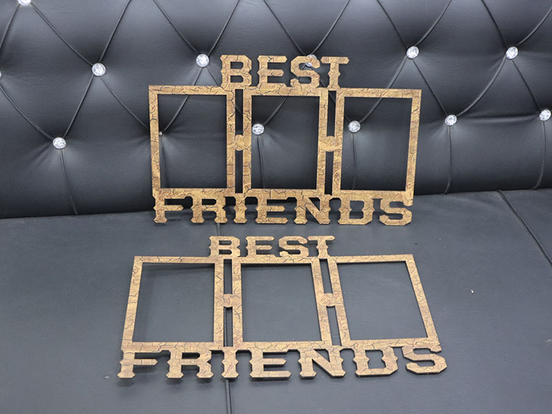 Laser Cut Best Friends Triple Photo Frame for Wall Decor | Vectors File
