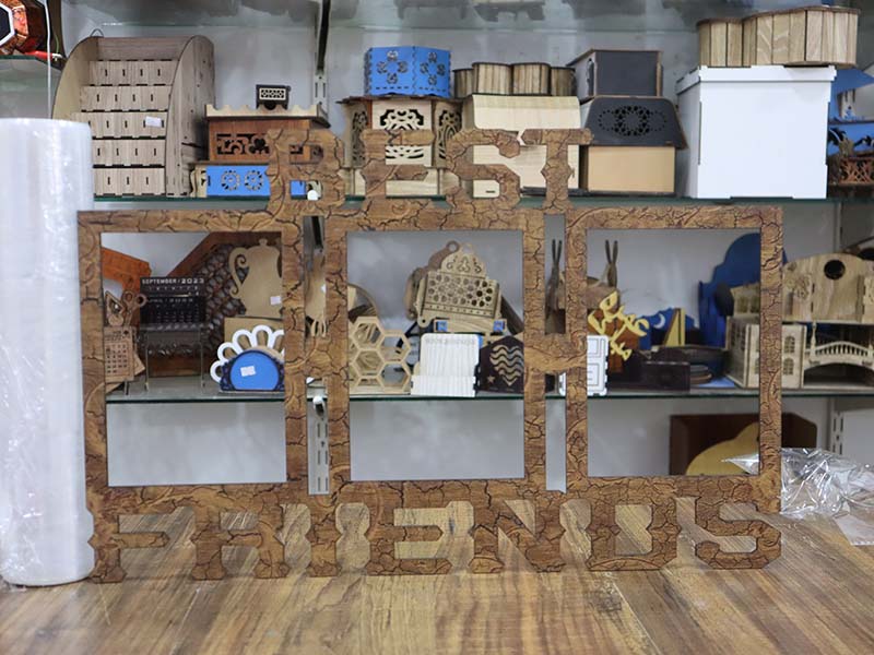 Laser Cut Best Friends Triple Photo Frame for Wall Decor | Vectors File