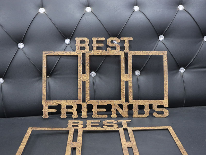 Laser Cut Best Friends Triple Photo Frame for Wall Decor | Vectors File