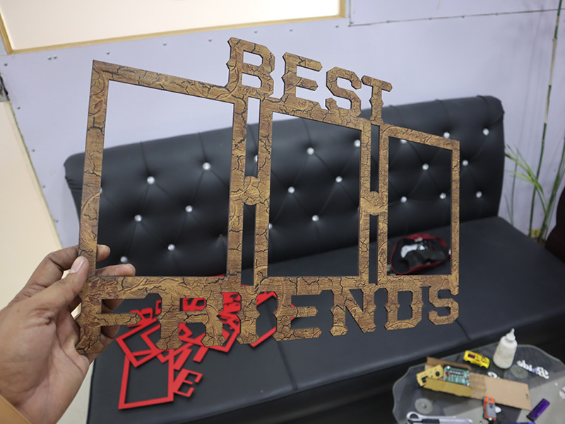 Laser Cut Best Friends Triple Photo Frame for Wall Decor | Vectors File