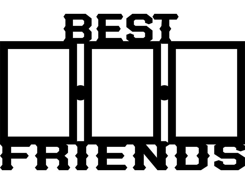 Laser Cut Best Friends Triple Photo Frame for Wall Decor | Vectors File