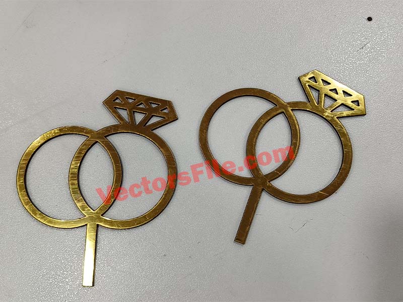 Laser Cut Engagement and Wedding Acrylic Ring Cake Topper for ...