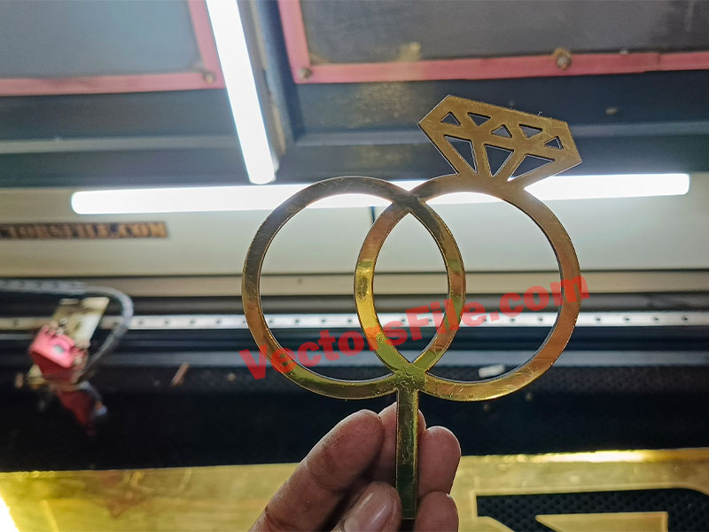 Laser Cut Engagement and Wedding Acrylic Ring Cake Topper for ...