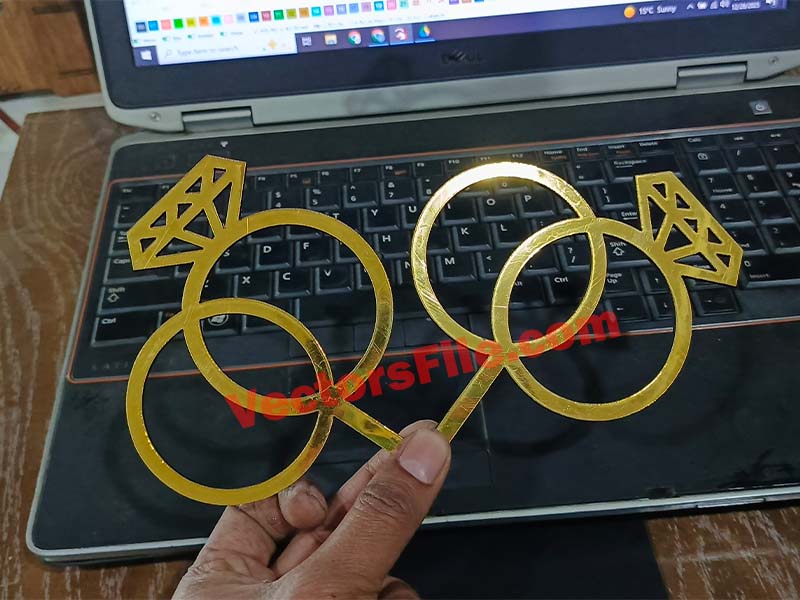 Laser Cut Engagement and Wedding Acrylic Ring Cake Topper for ...