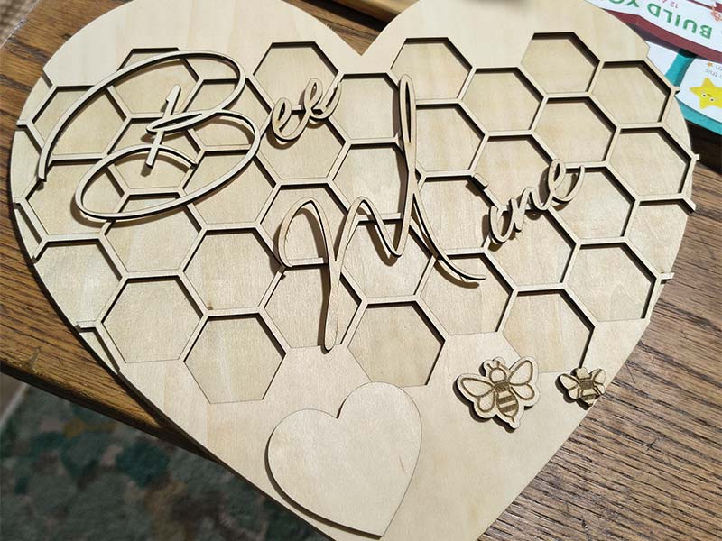 Laser Cut Bee Mine Heart Valentines Day Themed Room Decor | Vectors File