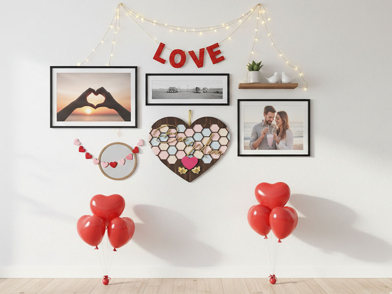 Laser Cut Bee Mine Heart Valentines Day Themed Room Decor | Vectors File