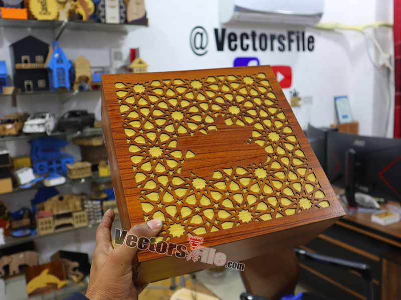 Laser Cut Decorative MDF Storage Gift Box with Geometric Pattern ...