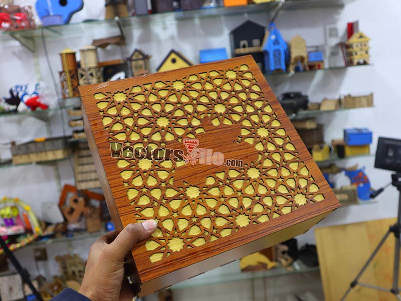 Laser Cut Decorative MDF Storage Gift Box with Geometric Pattern ...
