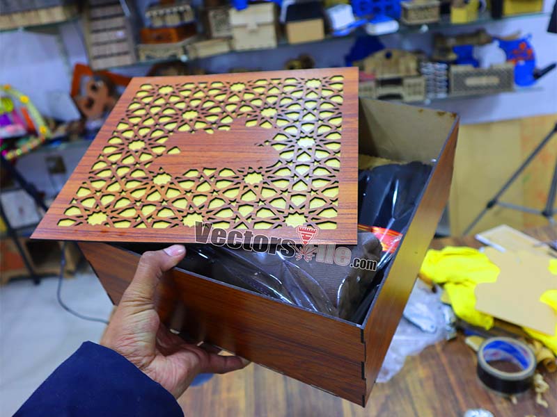 Laser Cut Decorative MDF Storage Gift Box with Geometric Pattern ...