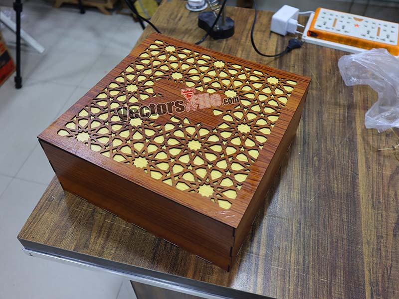 Laser Cut Decorative MDF Storage Gift Box with Geometric Pattern ...