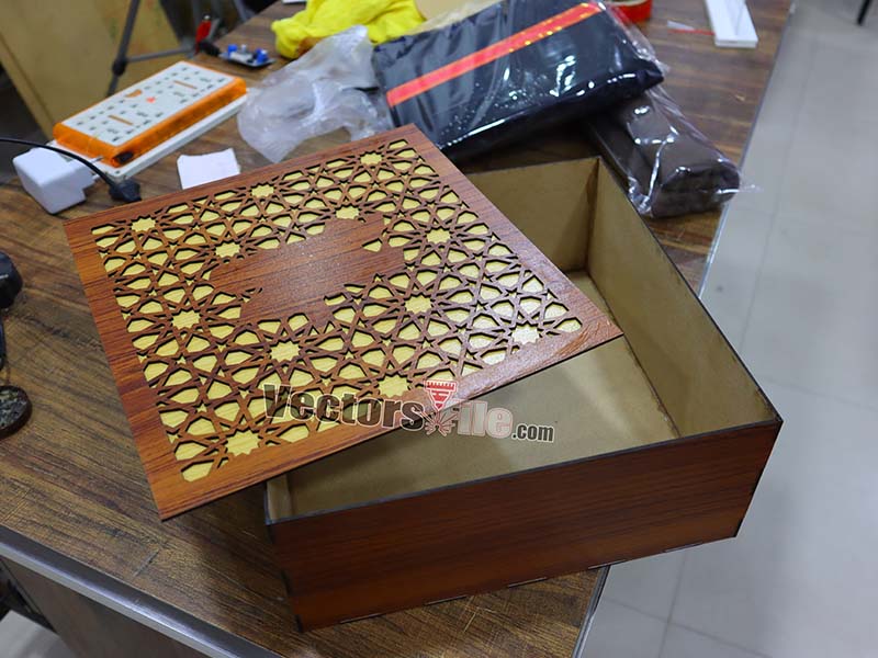 Laser Cut Decorative MDF Storage Gift Box with Geometric Pattern ...
