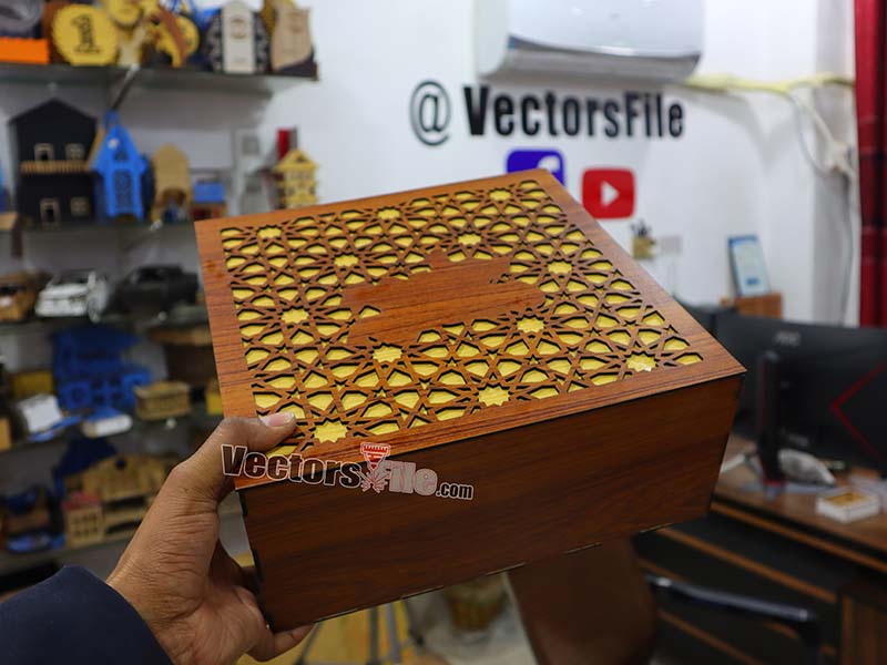 Laser Cut Decorative MDF Storage Gift Box with Geometric Pattern ...