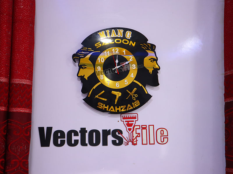 Laser Cut Barbershop Wall Clock Design Hair Salon Acrylic Clock ...