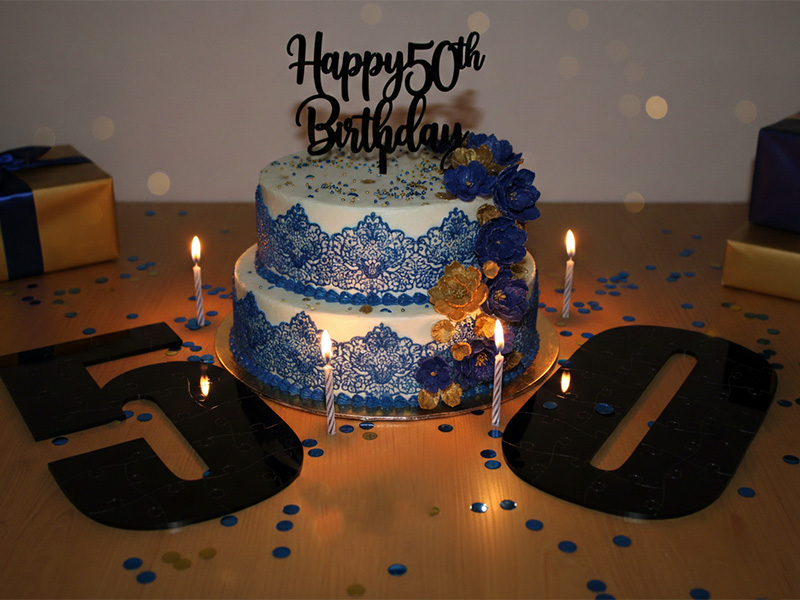 Laser Cut 50th Birthday Jigsaw Puzzle Digit for Cake Decoration ...