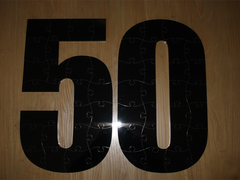 Laser Cut 50th Birthday Jigsaw Puzzle Digit for Cake Decoration ...