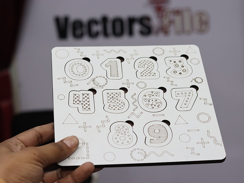 Laser Cut Number Puzzle for Kids Educational Board | Vectors File
