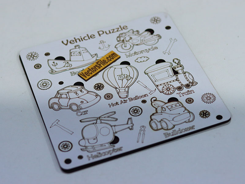 Laser Cut Montessori Educational Toy Vehicle Puzzle Board for Kids ...