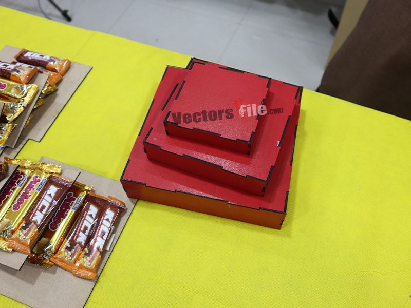 Explosion Box Laser Cut Wooden Chocolate Gift Box Design | Vectors File