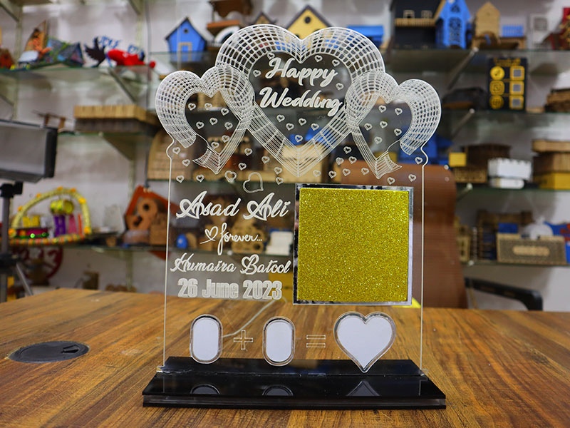 Laser Cut Personalized 3D Illusion Acrylic Lamp Wedding Valentine and ...