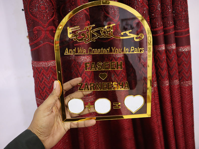 Laser Cut Nikah Thumb Board Personalized Acrylic Thumb Impression Frame ...