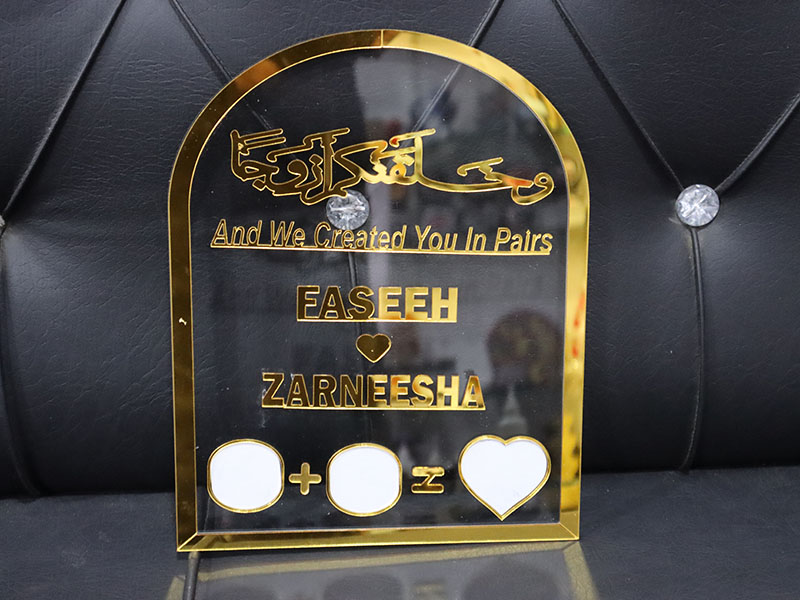 Laser Cut Nikah Thumb Board Personalized Acrylic Thumb Impression Frame ...