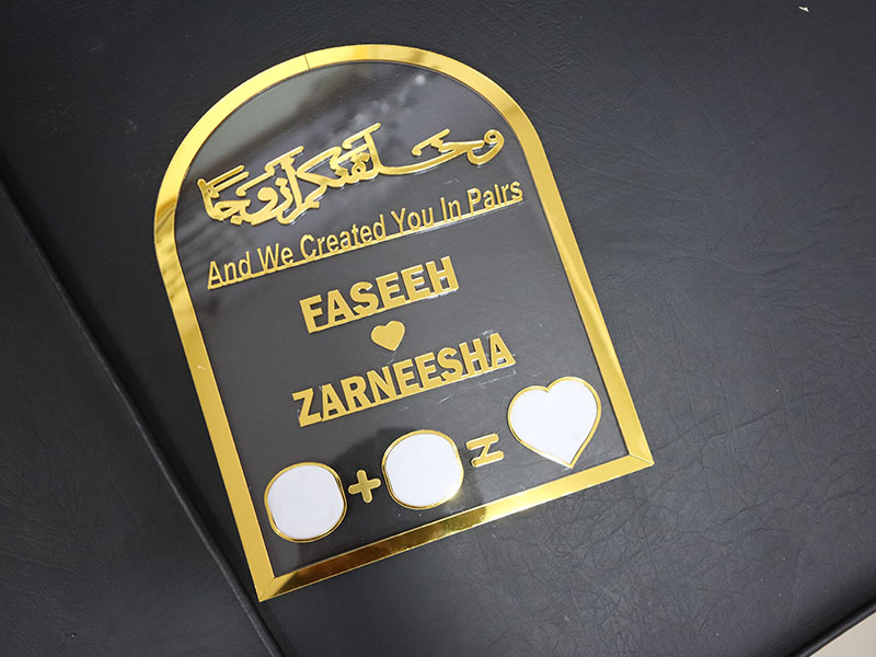 Laser Cut Nikah Thumb Board Personalized Acrylic Thumb Impression Frame ...