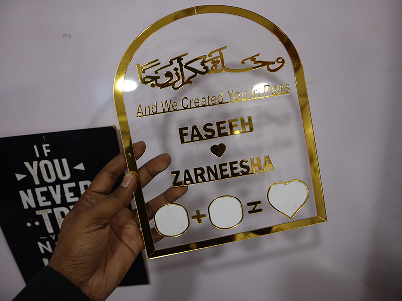 Laser Cut Nikah Thumb Board Personalized Acrylic Thumb Impression Frame ...