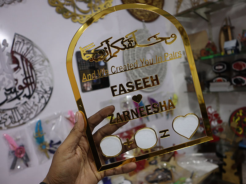 Laser Cut Nikah Thumb Board Personalized Acrylic Thumb Impression Frame ...