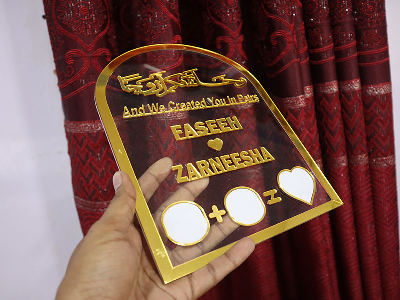 Laser Cut Nikah Thumb Board Personalized Acrylic Thumb Impression Frame ...