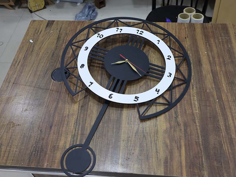 Laser Cut Pendulum Wall Clock Modern Geometric Design DIY Home Decor ...
