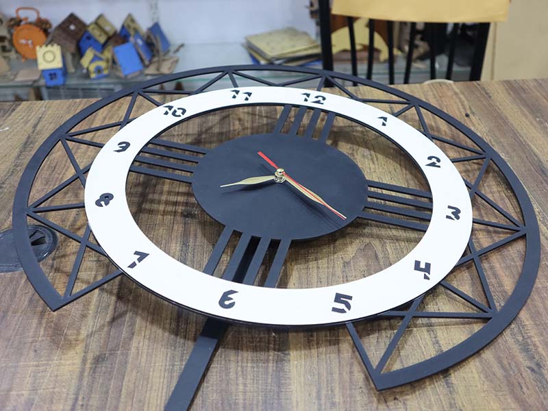 Laser Cut Pendulum Wall Clock Modern Geometric Design DIY Home Decor ...