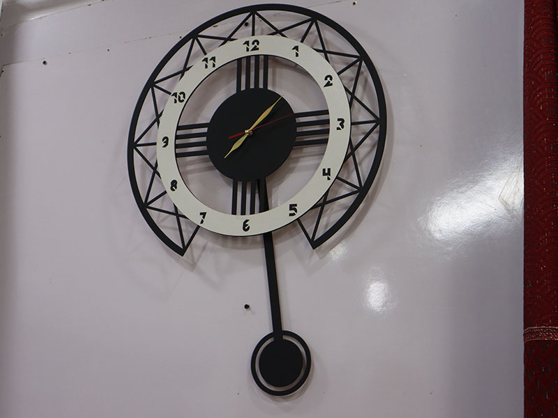 Laser Cut Pendulum Wall Clock Modern Geometric Design DIY Home Decor ...