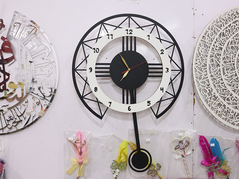 Laser Cut Pendulum Wall Clock Modern Geometric Design DIY Home Decor ...